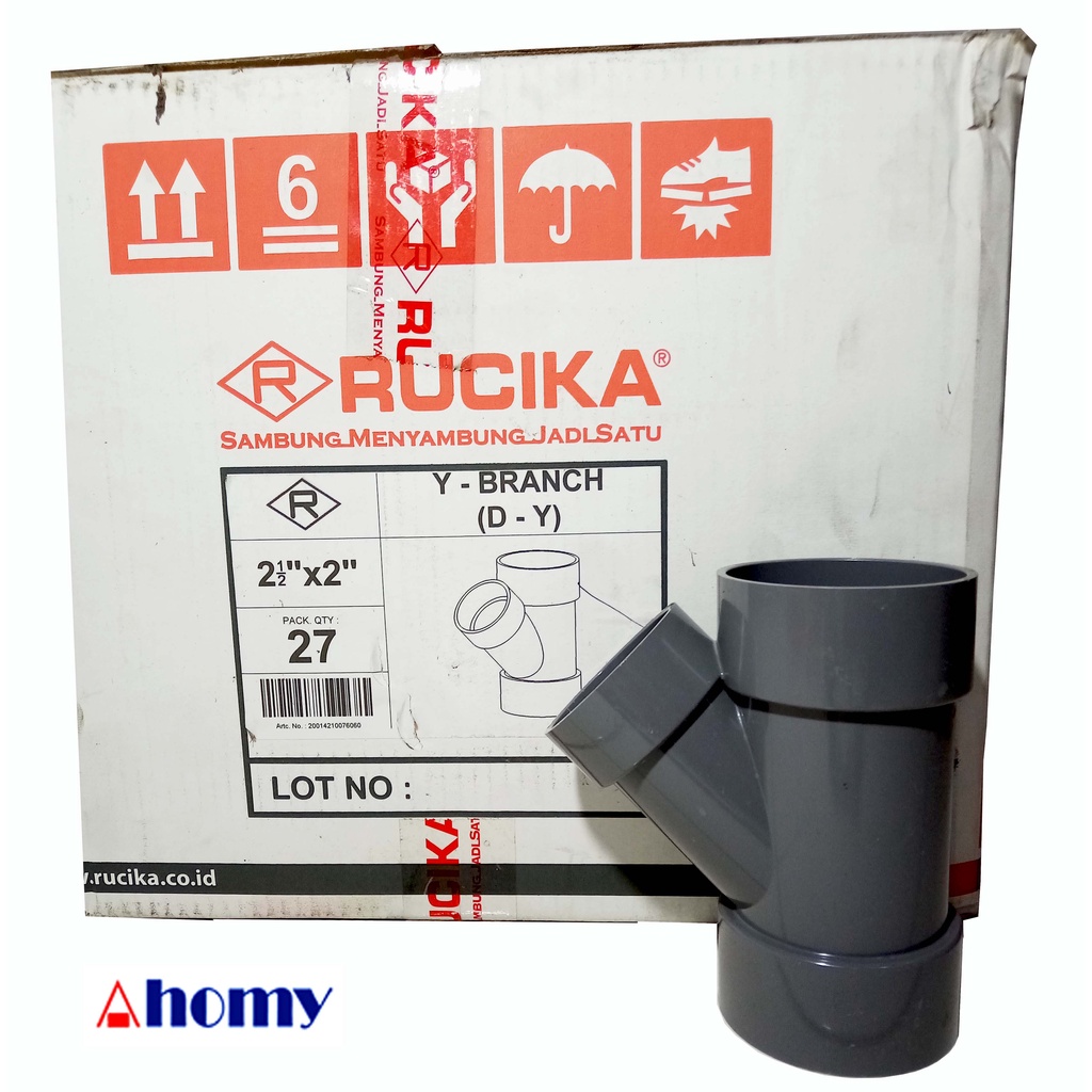 Jual 1pc tee Y 2-1/2” x 2” 45d sedang DV rucika sambungan pipa pvc ...