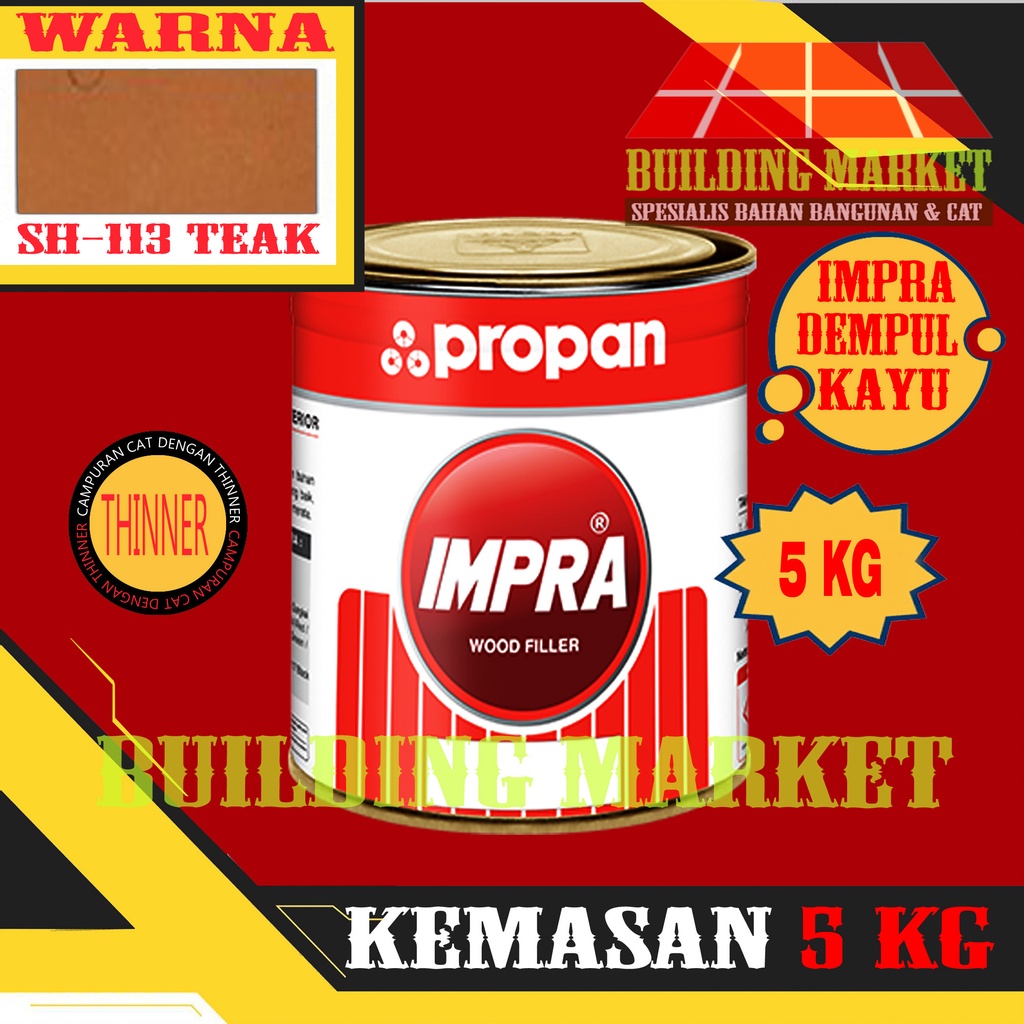 Jual PROPAN WOOD PUTTY DEMPUL KAYU PROPAN IMPRA WOOD FILLER 5 KG ...