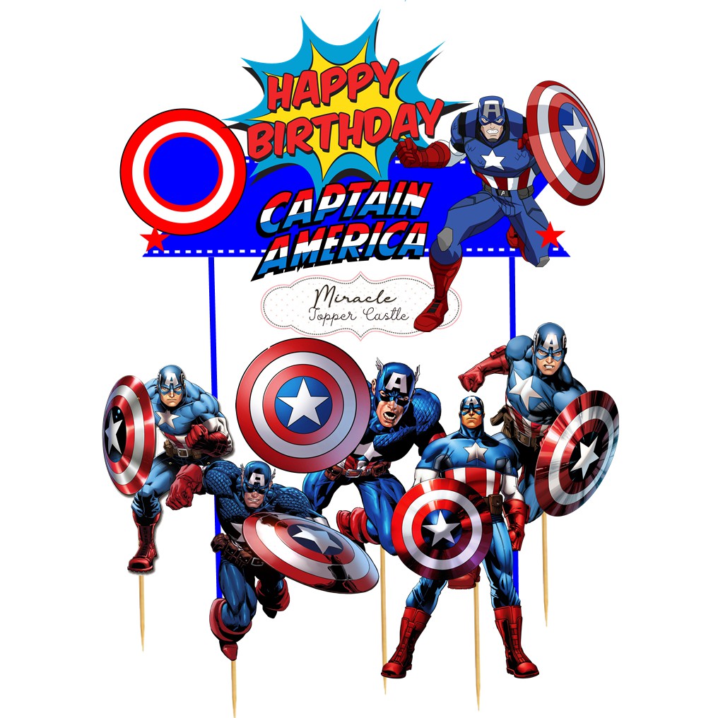 Jual CAPTAIN AMERICA CAKE TOPPER | Shopee Indonesia