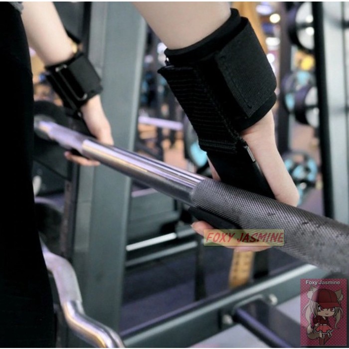 Jual Fitness Weight Lifting Hook Gym wrist band hook besi | Shopee ...