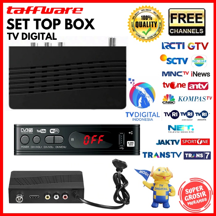 Jual Set Top Box Taffware H.265 TV Digital Penerima Siaran Digital HD ...