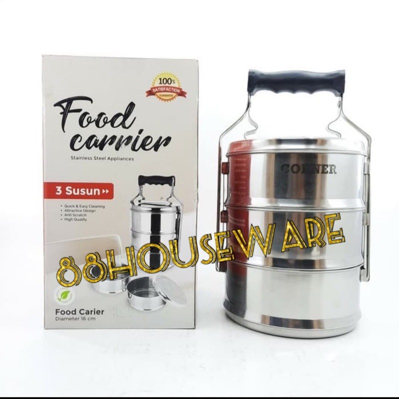 Jual RANTANG MAKANAN / RANTANG SUSUN 3 diameter 16cm stainless steel ...