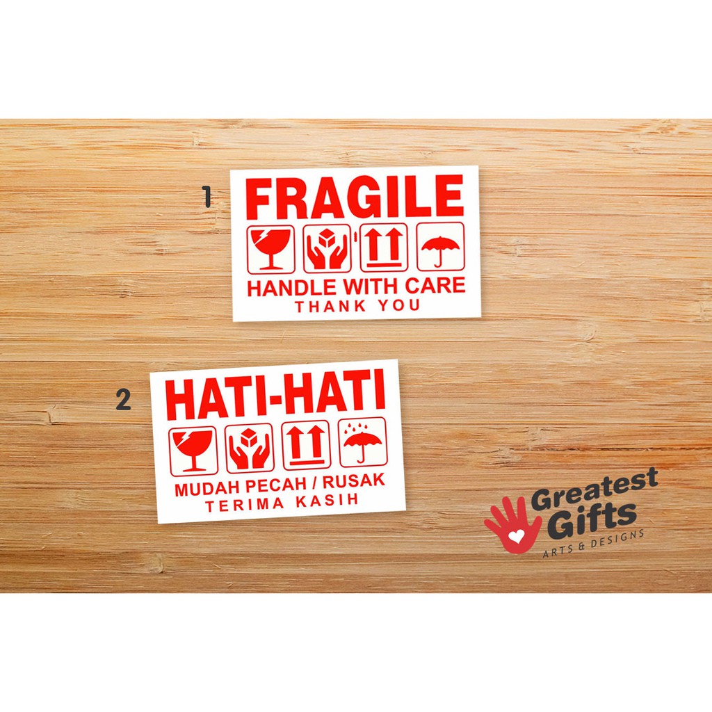 Jual FRAGILE product label sticker untuk keamanan paket pecah belah ...