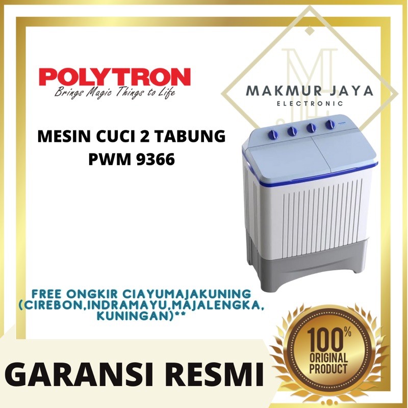 Jual MESIN CUCI POLYTRON 2 TABUNG PWM 9366H 9kg KHUSUS CIREBON | Shopee ...