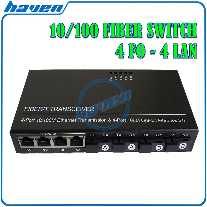 Jual Media Converter 4 Port FO 4 Port LAN Switch Fiber Optic Konverter Fiber Optik 4 FO 4 LAN ...