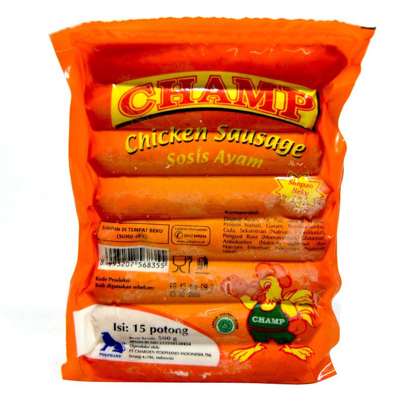 Jual Champ Chicken Sausage 500 gr Sosis Ayam isi 15 pcs | Shopee Indonesia
