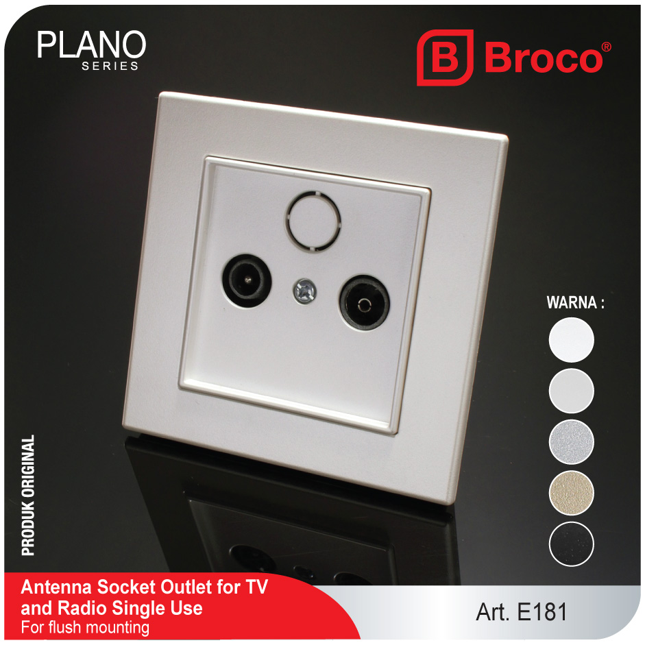 Jual Broco Electrical Plano E181 (B) Antenna Socket Outlet For TV ...