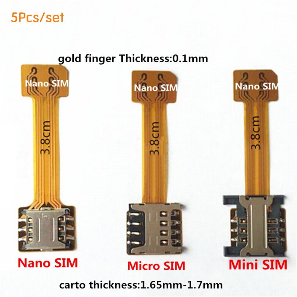 Jual 5Pcs Hybrid Double Dual Sim card Adapter Micro SD Nano Mini Sim ...
