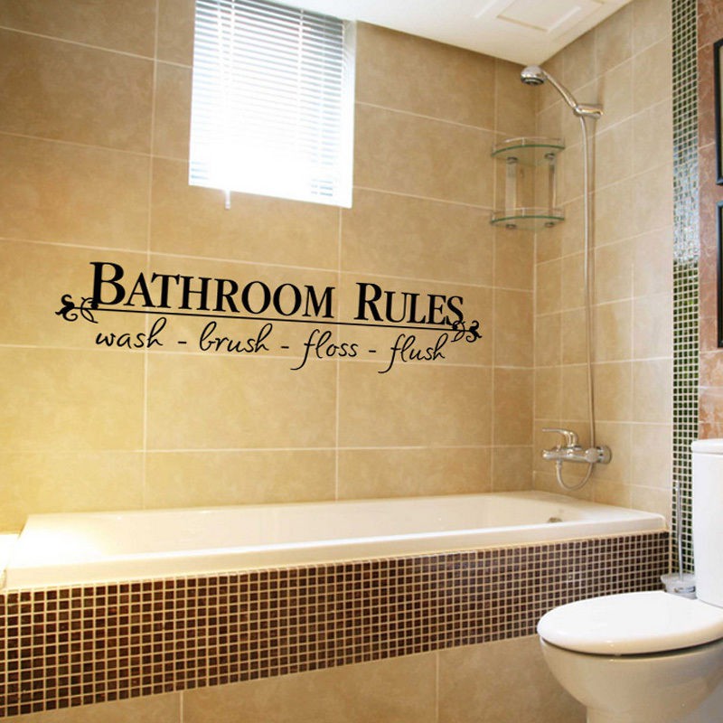 Jual Wall Stiker Bathroom Rules Sticker Dekorasi Dinding Toilet Kamar ...
