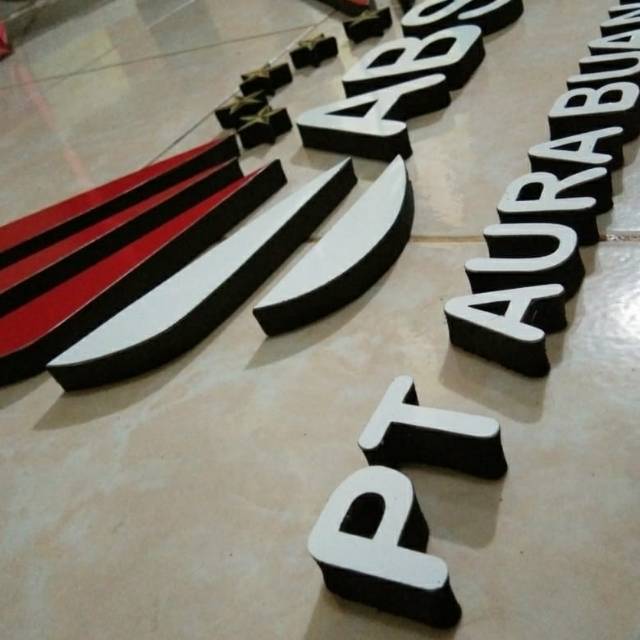 Jual Logo Perusahaan Huruf Timbul Bahan Stainless Full Sticker Warna ...