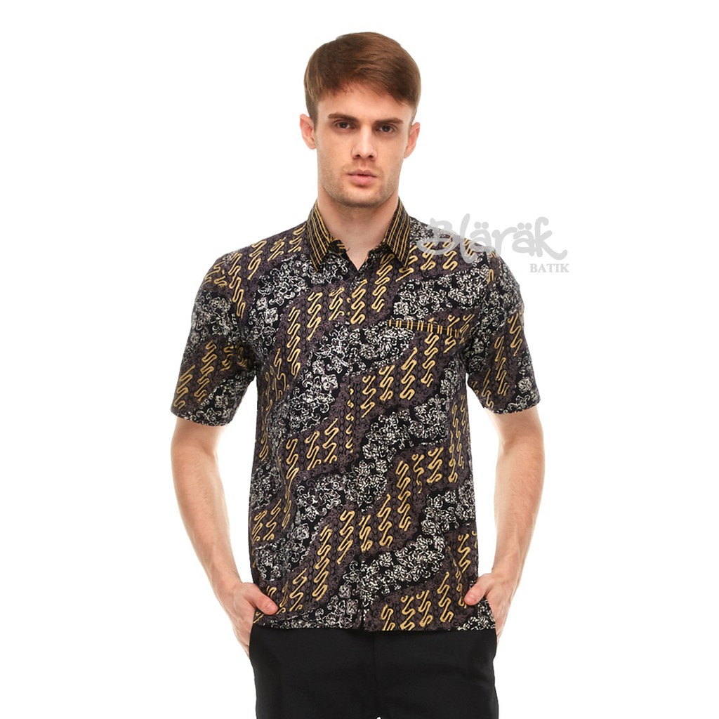 Jual BLARAK - Baju Batik Cap Pria Seno Jejeg Hitam | Shopee Indonesia