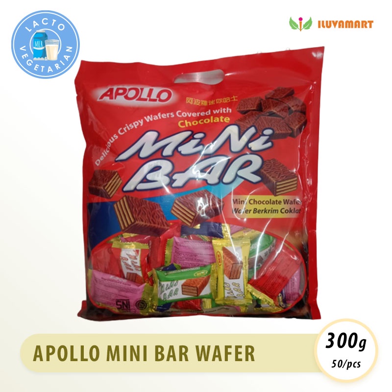 Jual Apollo Wafer MINI BAR 300gr Mini Chocolate Wafer Berkrim Coklat ...