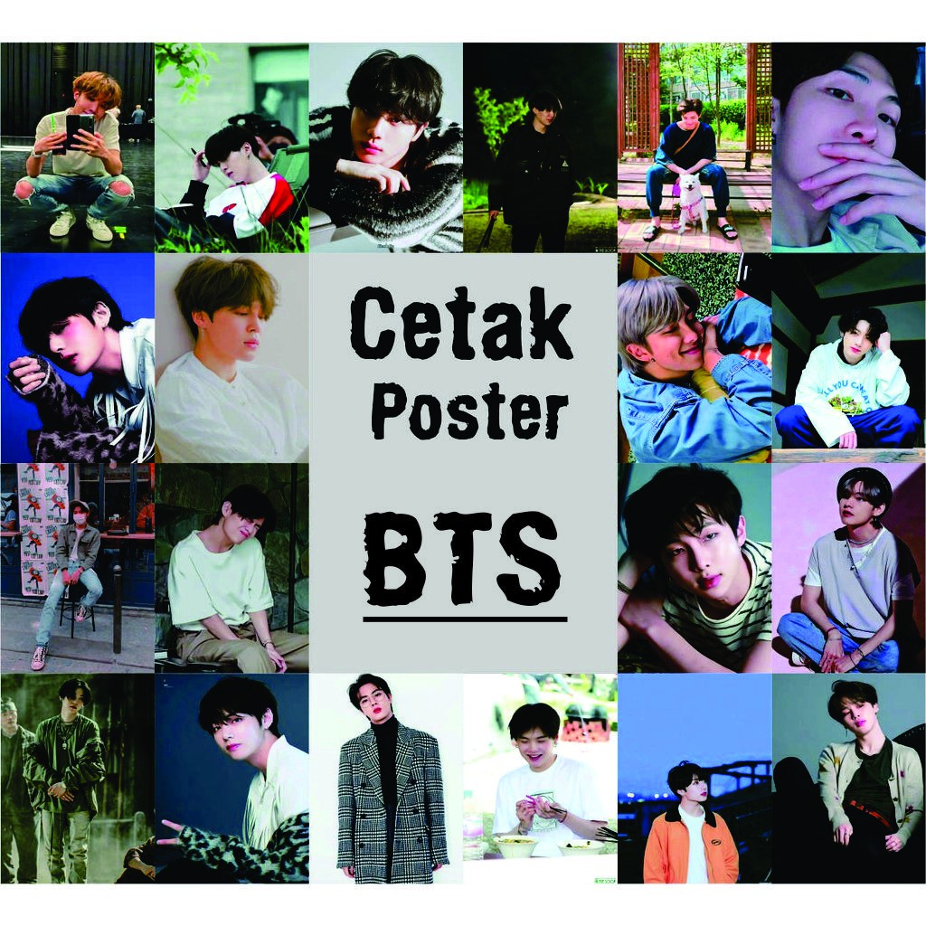 Jual ( 20 pcs ) Cetak poster BTS aesthetic poster band wall collage A4 ...