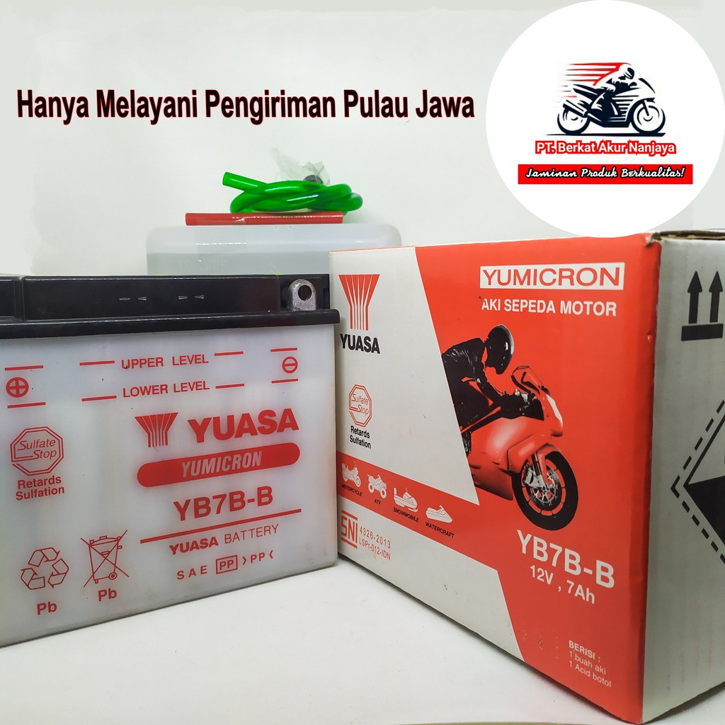 Jual YUASA Yumicron YB7B-B-BA 12V 7Ah aki motor | Shopee Indonesia