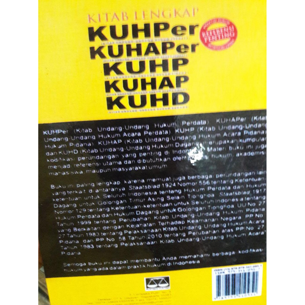 Jual Kitab Lengkap Kuhper Kuhaper Kuhp Kuhap Kuhd Sale | Shopee Indonesia