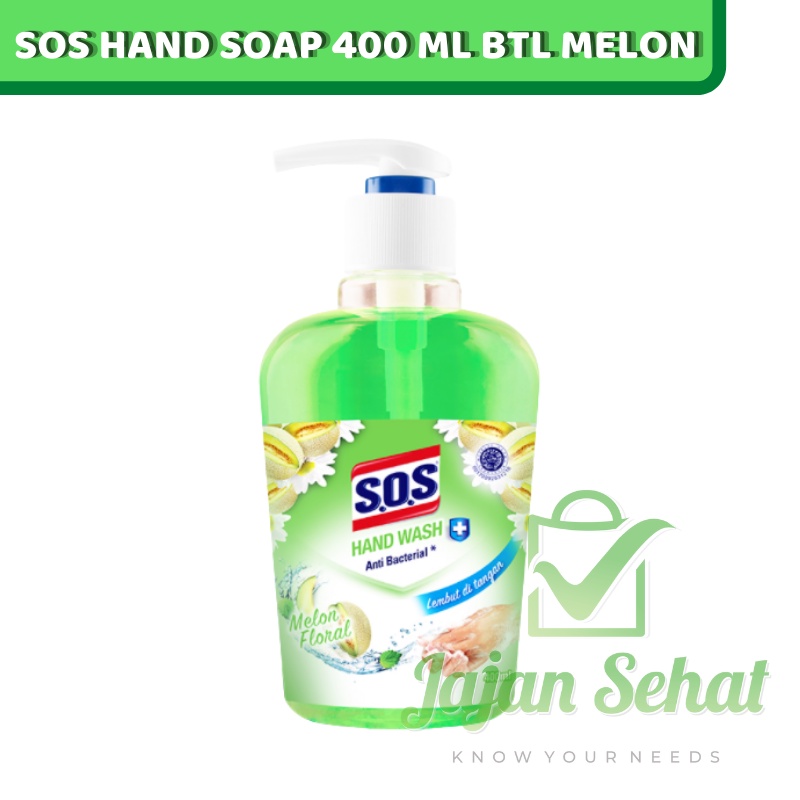 Jual Sos Hand Soap Fragrance Anti Bacterial 300ml (Refill) & 400ml ...