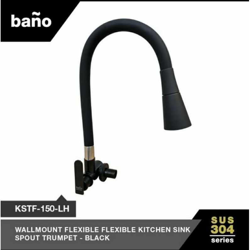 Jual Kran Sink Bano Hitam Dari Dinding KSTF 150 LH/ Kran Dapur Flexible ...