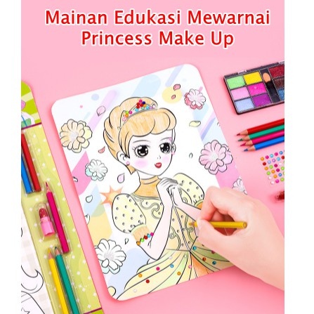 Jual MAINAN EDUKASI DIY MEWARNAI DAN MERIAS MAKE UP GAMBAR PRINCESS ...