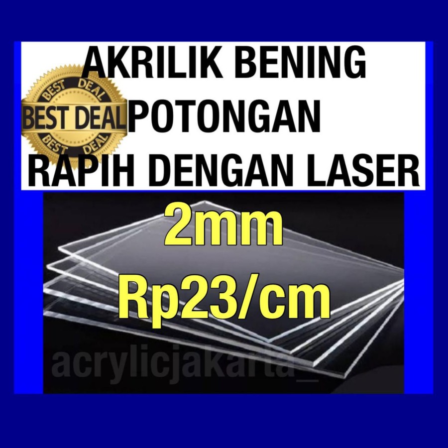 Jual Acrylic 2mm 30x70cm Bening - Akrilik lembaran Acrylic Lembaran Laser Cutting 70x30cm ...