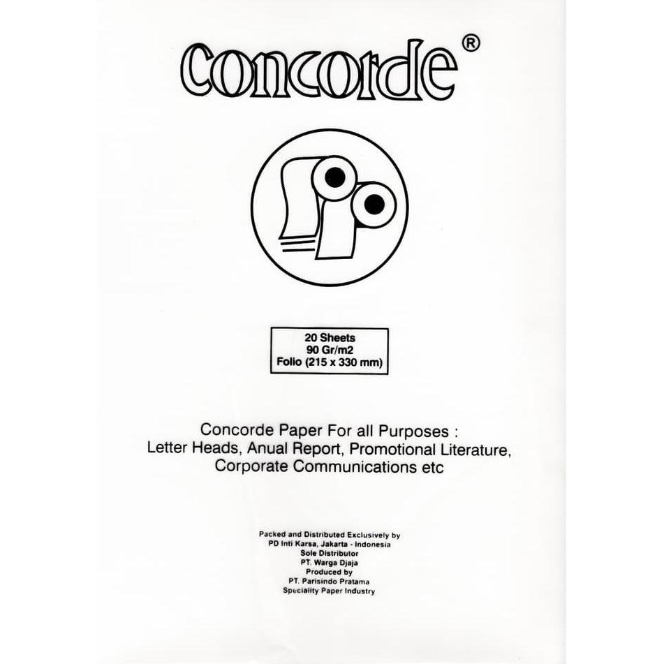Jual Unik# Kertas Concorde (Paper Laid) 90 gr Folio (21,5 x 33 cm ...