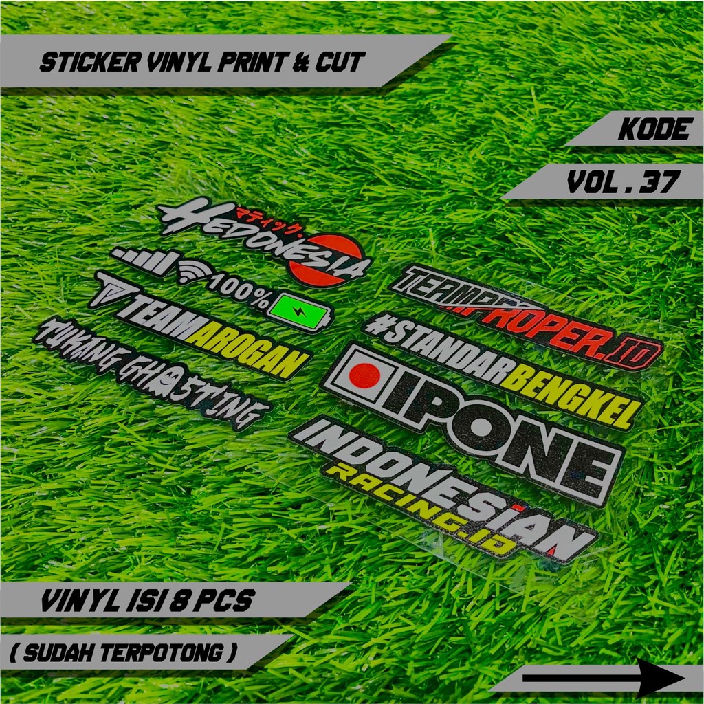 Jual Sticker Racing Vinyl Pack Print & Cut Stiker Motor Sticker VIRAL ...