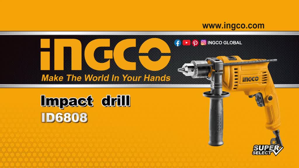 Jual (INGCO) - Mesin Bor 13mm Impact Drill ID6800CG INGCO Tangan Beton ...