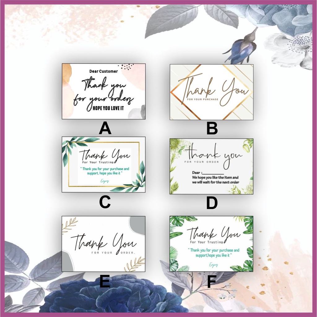 Jual CETAK Thank You Card Custom - Kartu Ucapan - Kartu Souvenir ...
