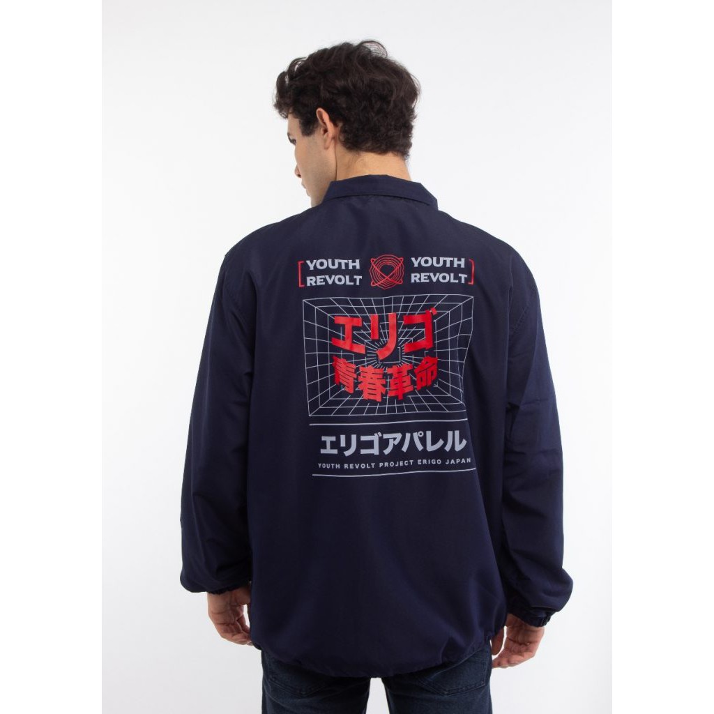 Jual Erigo Coach Jacket Kanji Navy | Shopee Indonesia