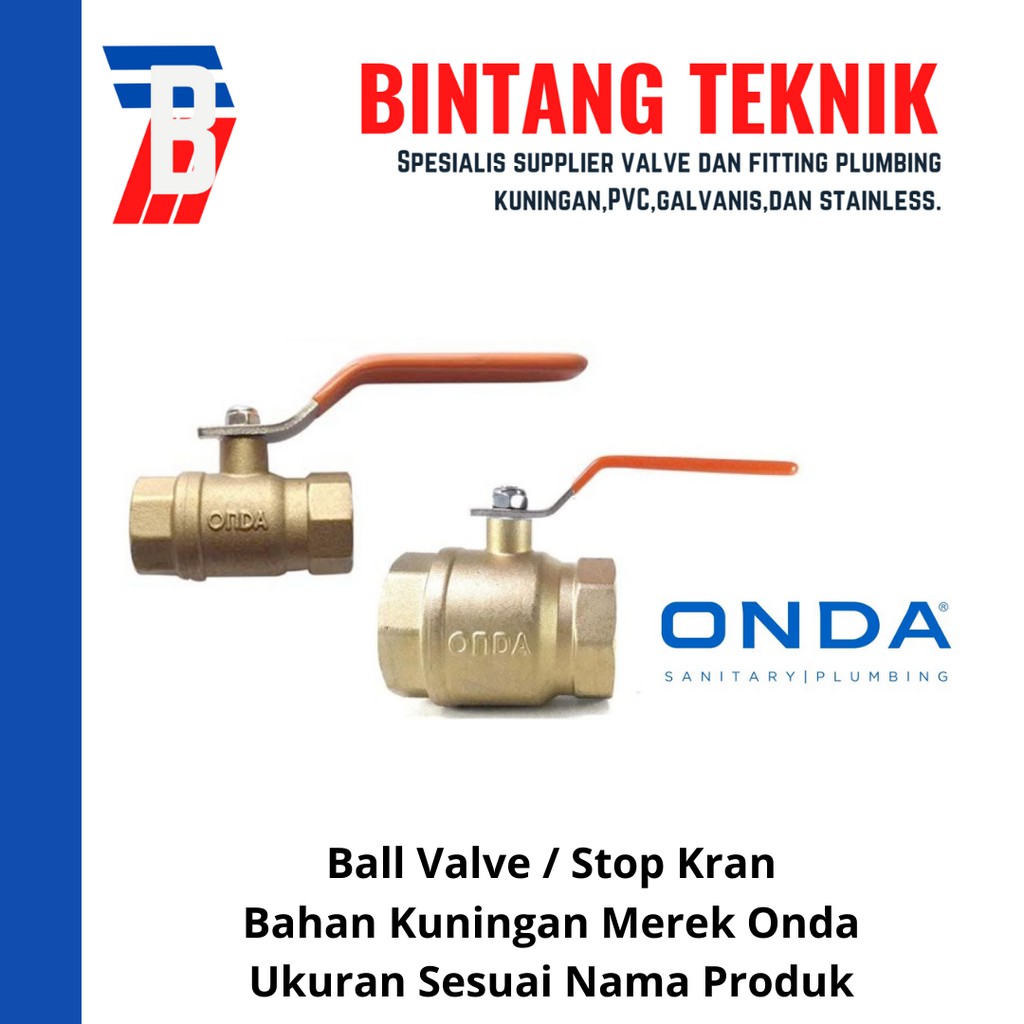 Jual Ball Valve 1/2" inch Kuningan Onda | Shopee Indonesia