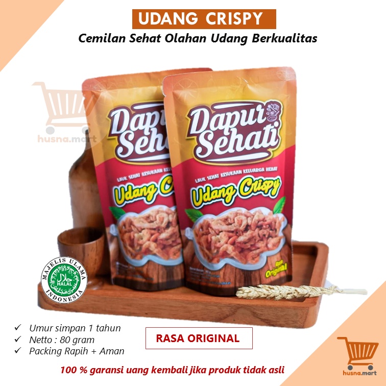 Jual Cemilan Sehat Udang Crispy Dapur Sehati 80gr Non MSG | Shopee ...