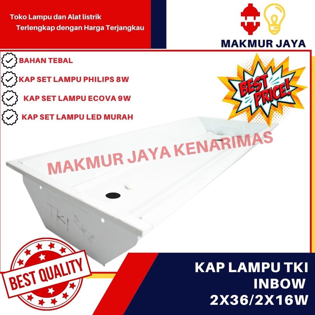 Jual KAP TKI 2x36 SET KOMPLIT TL LED PHILIPS 2x16 watt T8 panjang 120cm ...