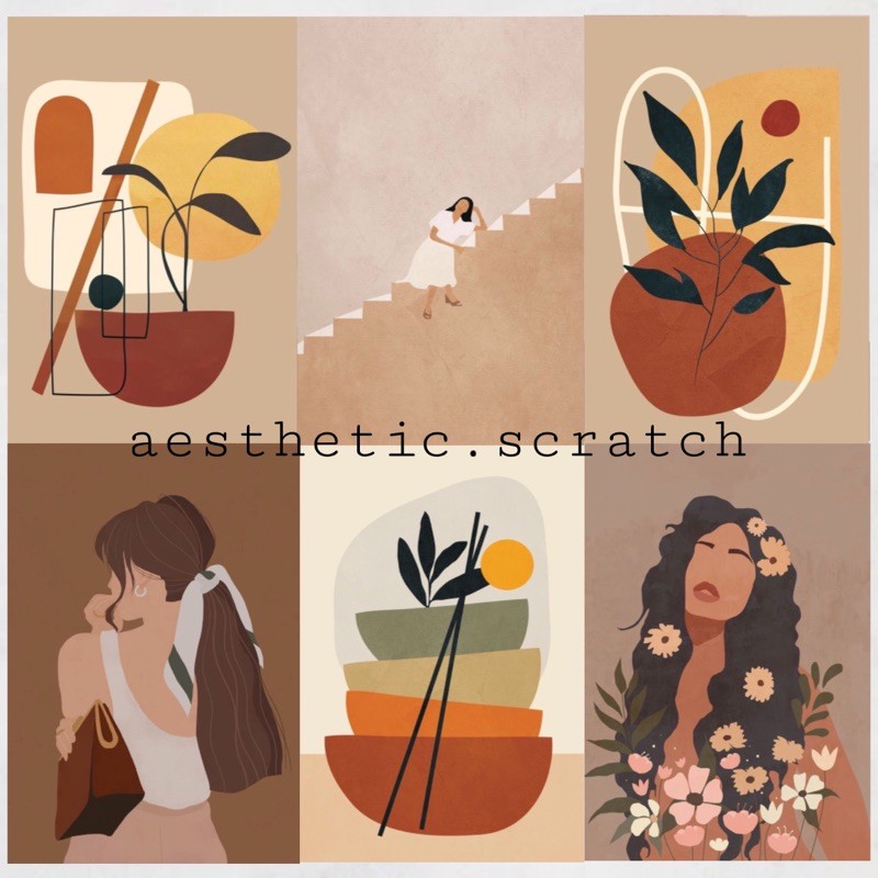 Jual ( aesthetic.scratch ) poster vintage / bohemian / retro / line art ...