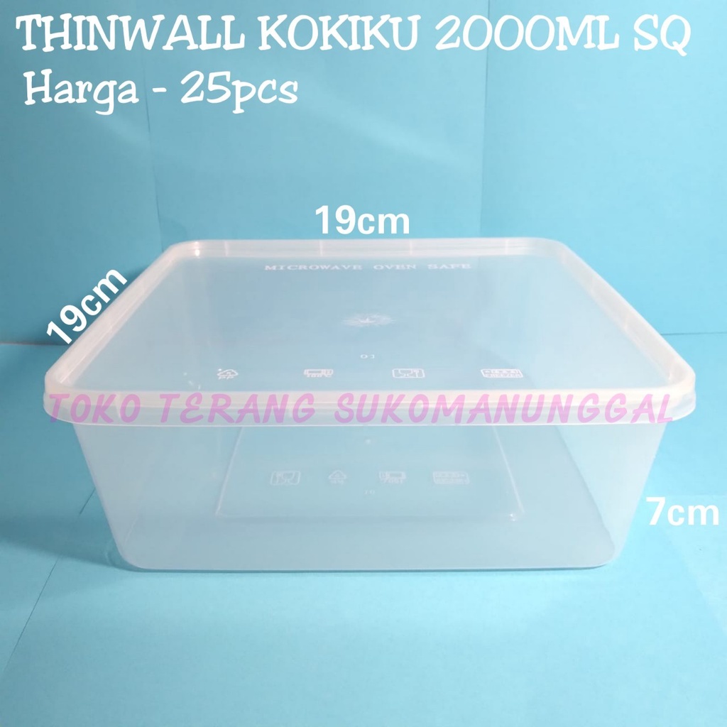 Jual Thinwall food container 2000ml / Kotak Makan Bening / Mangkok ...