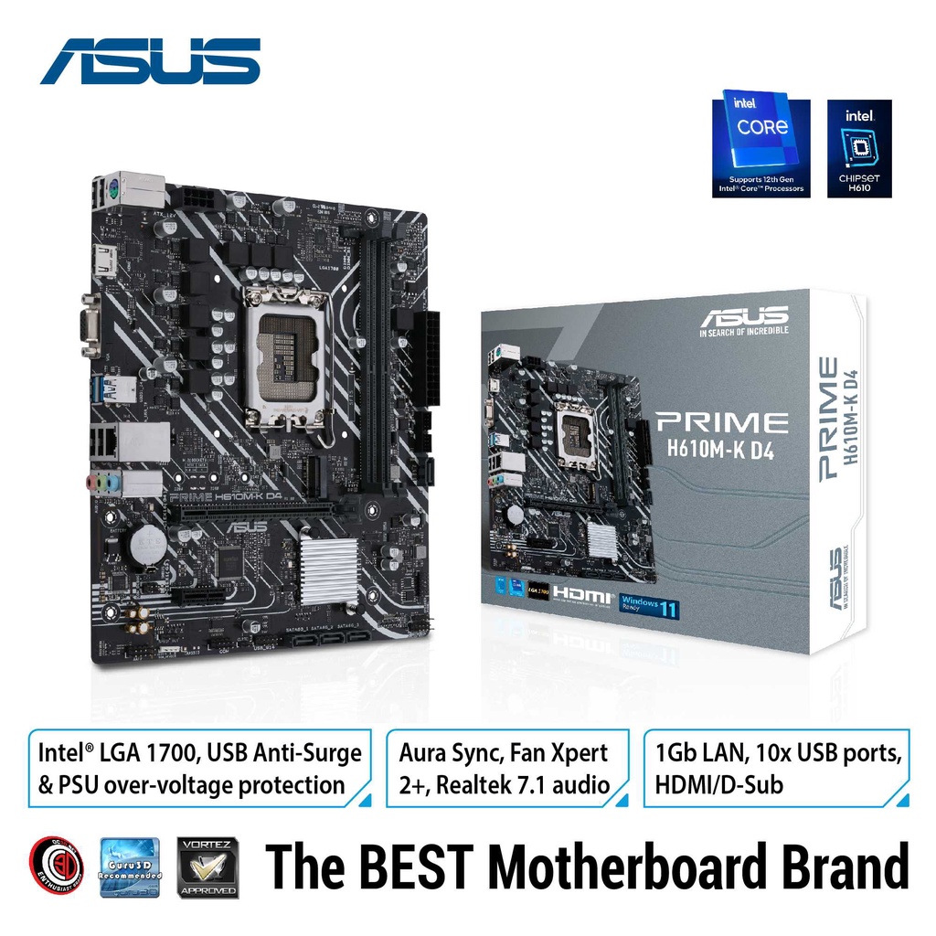 Jual ASUS PRIME H610M-K D4 | Intel Gen 12 LGA1700 H610 DDR4 Motherboard | Shopee Indonesia
