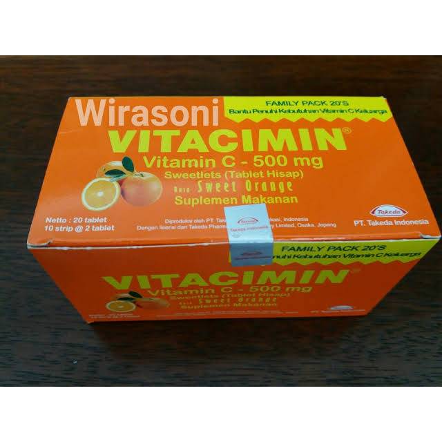 Jual Vitacimin Tablet Hisap Vitamin C - 500mg Sweet Orange & lemon 1 ...