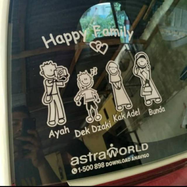 Jual Stiker Mobil Islam Happy Family Tempel di Kaca Bagasi Mobil ...