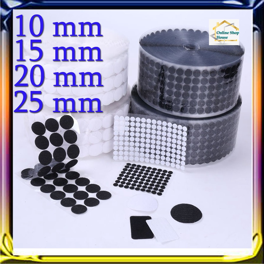 Jual Velcro Tape Bulat 50 Pasang 1cm 1,5cm 2cm 2,5cm Hook And Loop ...