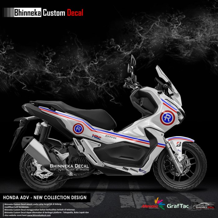 Jual DECAL STICKER HONDA ADV NEW REPSOL WHITE | Shopee Indonesia