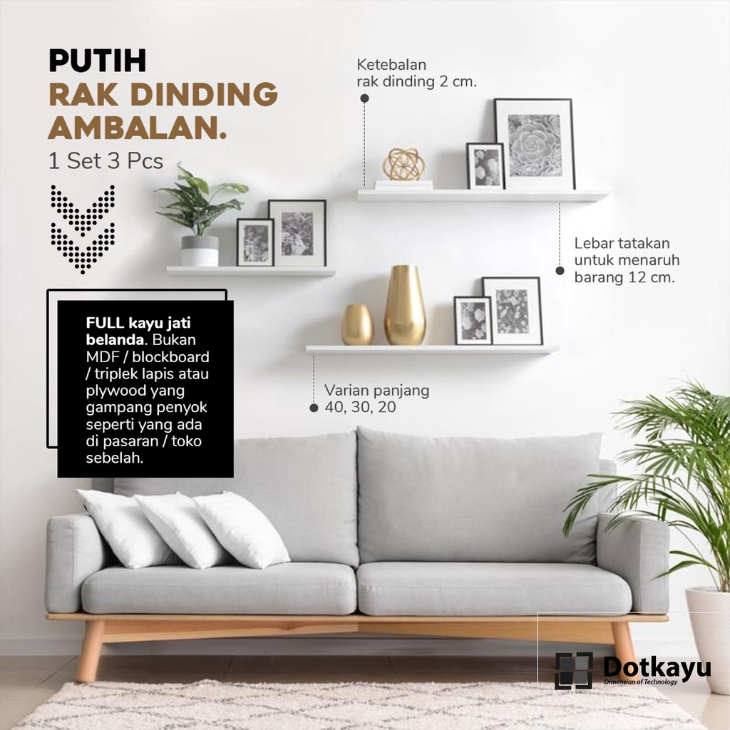 Jual [PROMO] Rak Dinding Papan Melayang Gantung Hiasan Tembok Dekorasi ...