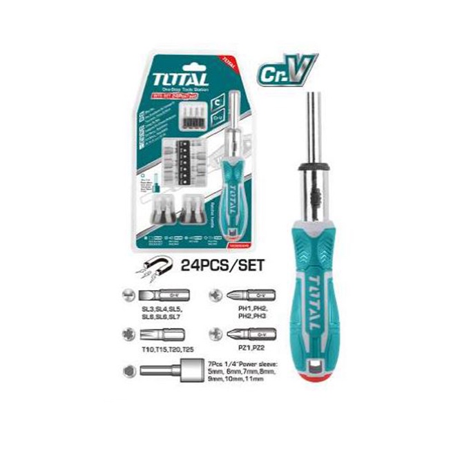 Jual Total Tools - Obeng Ratchet / Obeng Set 24 Pcs Ratchet Screwdriver ...