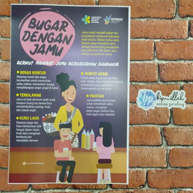 Jual Poster kesehatan bugar dengan jamu sehat tanpa obat | Shopee Indonesia