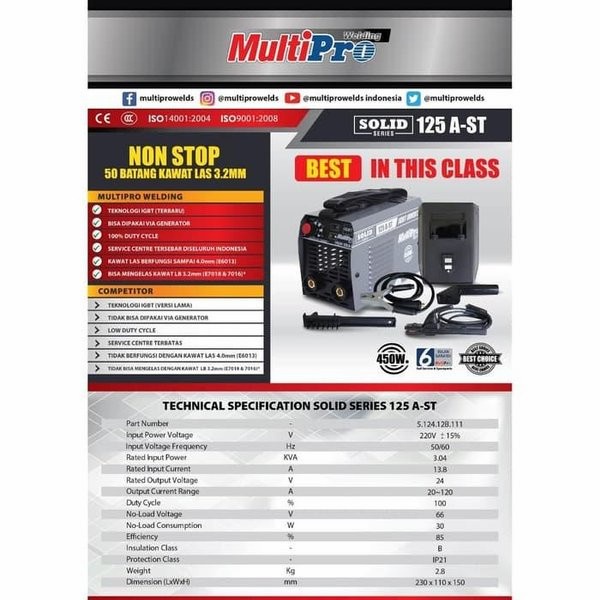 Jual Mesin Las Multi Pro Solid 125 A-ST 450watt | Shopee Indonesia