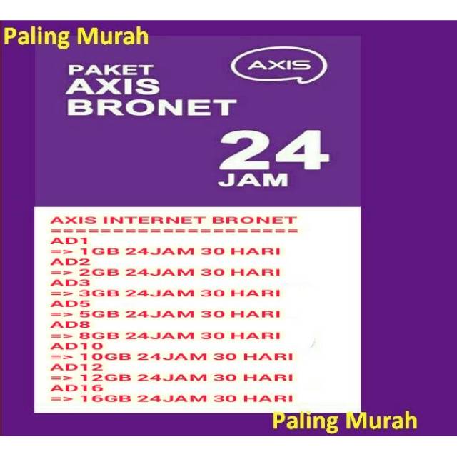 Jual Axis Bronet (1GB-3GB / 5GB-12GB) Axis Data (24Jam 30Hari) | Shopee ...