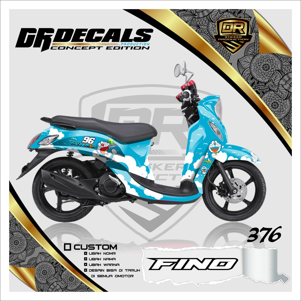 Jual Decal Fino Doraemon - Decal Custom Yamaha Fino Premium full Body ...