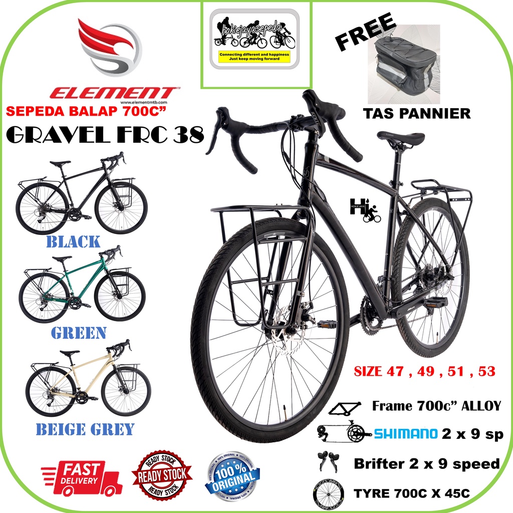 Jual Sepeda Balap GRAVEL ELEMENT FRC 38 Road bike all terrain Spec ...