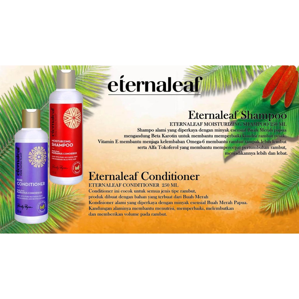 Jual [BPOM] [250 ML] ETERNALEAF Shampoo / Conditioner Buah Merah Papua ...