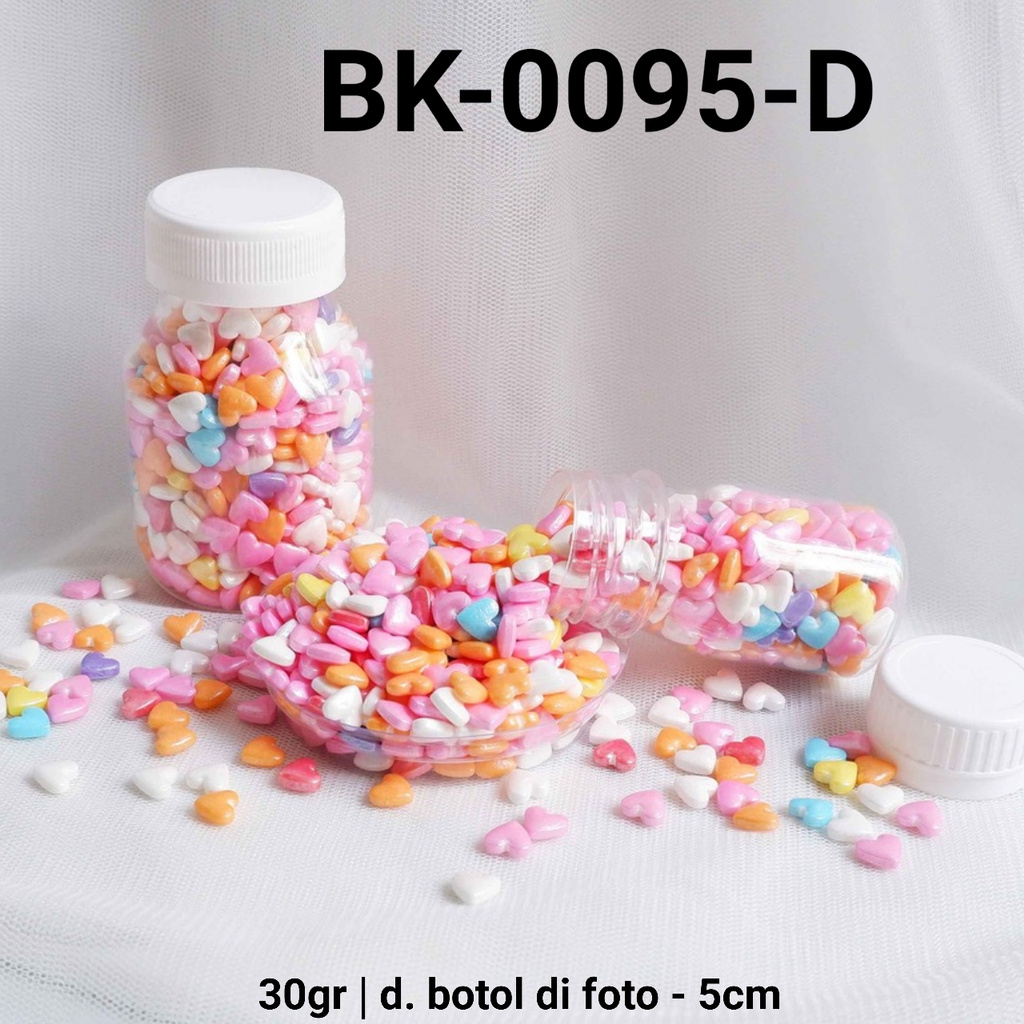Jual BK-0095-D Sprinkles sprinkle springkel 30 gram hati pink orange ...