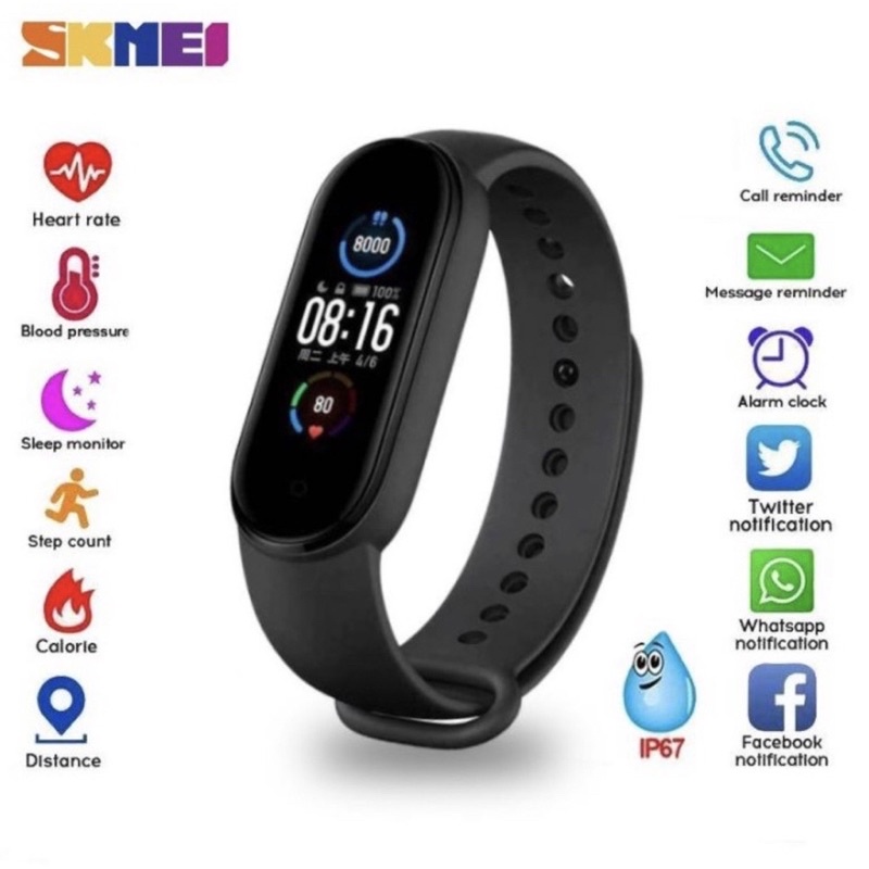 Jual Smart Watch M4 / M5 smartwatch m4 m5 Like Mi Band 4/ M 4 M 5 Smart ...