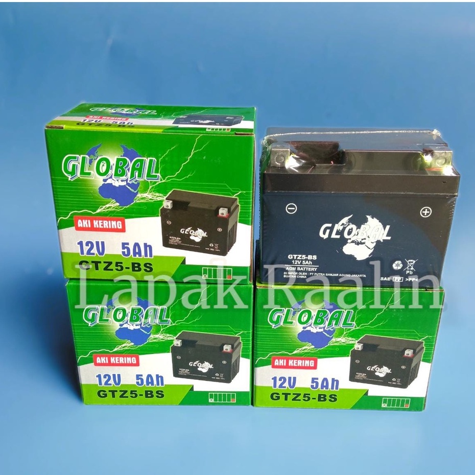 Jual Aki Accu kering GTZ5S Merk GLOBAL Series Motor Honda Beat karbu dan Beat Fi Vixion (saya ...