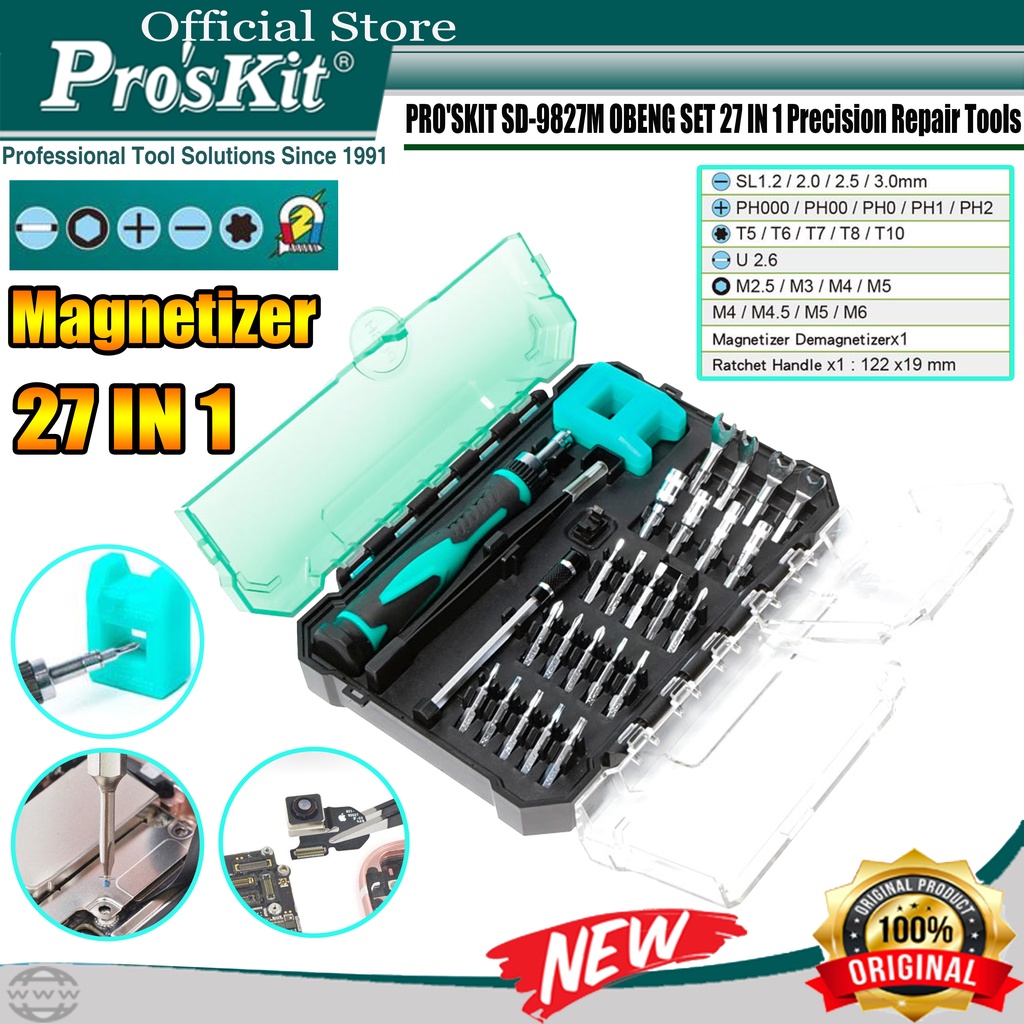 Jual Pro'sKit - Obeng Set Pro'sKit Sd-9827M 27 In 1 / Obeng 1 Set 27 ...